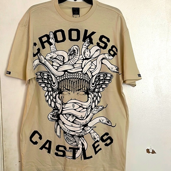 Crooks & Castles | Shirts | Crooks Castles Medusa Cream L Tee Shirt ...